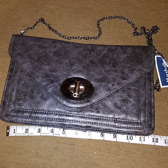 MMS Design Studio | Bags | Mms Dark Gray Clutch With Chain | Poshmark